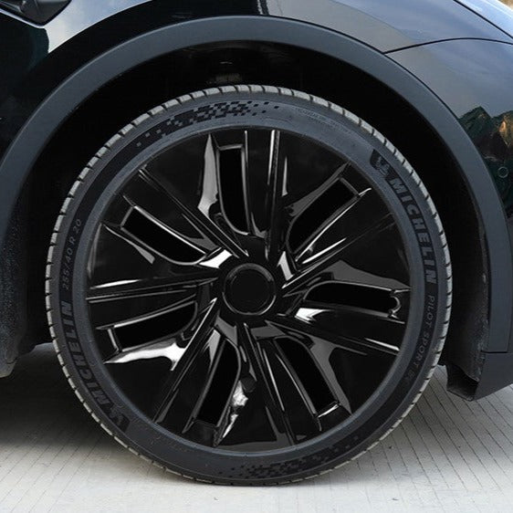 Tesla Model Y 19 inch Gemini Wheel Cover Set 7 Styles Available Carbon Black